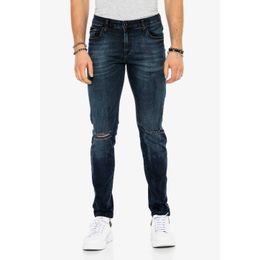 Cipo & Baxx Slim-fit-Jeans CIPO & BAXX Gr. 33, Länge 32, blau (dunkelblau) Herren Jeans im Slim Fit-Schnitt