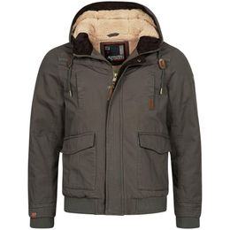 Winterjacke Alessandro Salvarini "ASRigio", Herren, Gr. S (48), grau (dunkelgrau), Obermaterial: 100% Baumwolle; Innenseite: 100% Polyester, Jacken Winterjacke, mit warmem Teddyfell