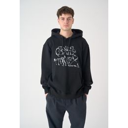 Kapuzensweatshirt Cleptomanicx "Quick" Gr. L, schwarz Herren Sweatshirts mit großem Frontprint