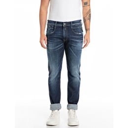 Slim-fit-Jeans Replay "ANBASS Jeans" Gr. 31, Länge 32, blau (dark blue) Herren Jeans