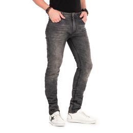 Cipo & Baxx Röhrenjeans CIPO & BAXX Gr. 33, Länge 34, grau (anthrazit) Herren Jeans im Slim-Fit Schnitt