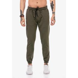 RED BRIDGE Sweathose REDBRIDGE "Gillingham" Gr. L, EURO-Größen, grün (khaki) Herren Hosen mit Gummibund am Beinabschluss