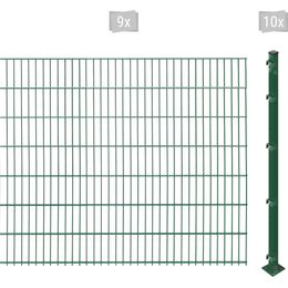 Arvotec Doppelstabmattenzaun "ESSENTIAL 143 zum Aufschrauben" Zaunelemente Zaunhöhe 143 cm, Zaunlänge 2 - 60 m Gr. H/L: 143 cm x 18 m, Pfosten: 10 St., grün (dunkelgrün) Zaunelemente