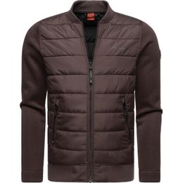 Steppjacke Ragwear "Hallmar", Herren, Gr. S (48), braun (dunkelbraun), Obermaterial: 100% Polyester, Obermaterial Ärmel: 100% Polyester Innenfutter: 100% Polyester, Wattierung: 100% Polyester, casual, gerade hüftbedeckend, hoch geschlossener Ausschnitt, Langarm Ärmel ohne Ärmelschlitz Rippbündchen, Jacken, Coole Herren Übergangsjacke mit weichen Ripp-Ärmeln