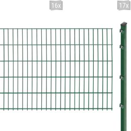 Arvotec Doppelstabmattenzaun "EXCLUSIVE 103 zum Einbetonieren" Zaunelemente Zaunhöhe 103 cm, Zaunlänge 2 - 60 m Gr. H/L: 103 cm x 32 m, Pfosten: 17 St., grün (dunkelgrün) Zaunelemente