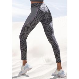 active by Lascana Leggings LASCANA ACTIVE "- Sportleggings" Gr. XS (32/34), N-Gr, schwarz Damen Hosen mit Zebramuster