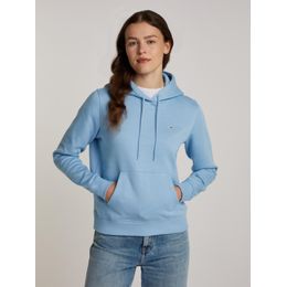 Kapuzensweatshirt Tommy Jeans "TJW REG S FLAG HOODIE" Gr. S (36), blau (westside blue) Damen Sweatshirts Kapuze mit Kordelm, Kängurutasche, Tommy Jeans Logo-Flag