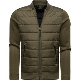 Steppjacke Ragwear "Hallmar" Gr. L (52), grün (olivgrün) Herren Jacken Coole Übergangsjacke mit weichen Ripp-Ärmeln