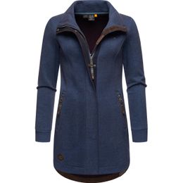 Sweatjacke Ragwear "Letrice" Gr. L (40), blau (navy) Damen Sweatjacken Sportliche Zip-Jacke mit hohem Kragen