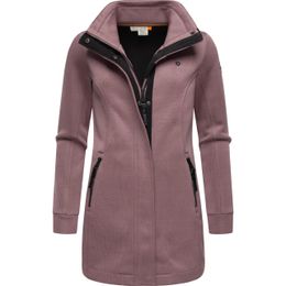 Sweatjacke Ragwear "Letrice Bonded" Gr. 4XL (48), lila (mauve) Damen Sweatjacken Elegante Zip-Jacke mit hohem Kragen in Feinstrickoptik