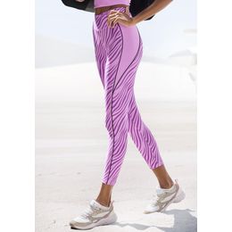 active by Lascana Leggings LASCANA ACTIVE "- Sportleggings" Gr. XS (32/34), N-Gr, pink Damen Hosen mit Zebramuster