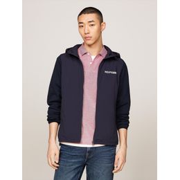 Sweatjacke Tommy Hilfiger "MONOTYPE MIX MEDIA HDD ZIP THRU" Gr. L, blau (desert sky) Herren Sweatjacken