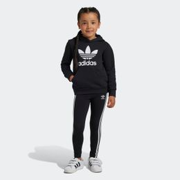 Trainingsanzug adidas originals "HOODIE LEG SET" Gr. 122, schwarz (black) Kinder Sportanzüge