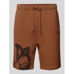 Hugo Regular Fit Sweatshorts mit Label-Print Modell 'Diflowos'