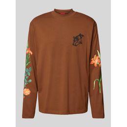 Hugo Sweatshirt mit gerippten Abschlüssen Modell 'Diflowerlo'