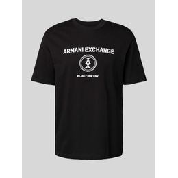 Armani Exchange T-Shirt mit geripptem Rundhalsausschnitt