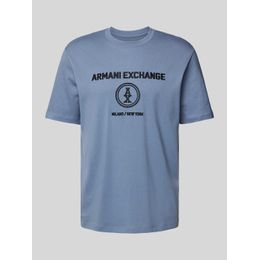 Armani Exchange T-Shirt mit geripptem Rundhalsausschnitt