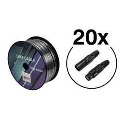 Eurolite Set DMX Kabel 2x0,22 100m sw + 40 Verbinder