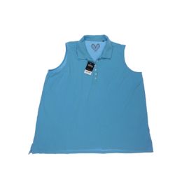 Ulla Popken Damen Poloshirt, blau, Gr. 54