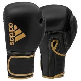 Boxhandschuhe Adidas PERFORMANCE "Hybrid 80" Gr. 12, gold (schwarz, gold), Boxhandschuhe, 12 12 oz, Obermaterial: 100% Kunstleder