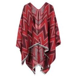 XXL-Schal Collezione Alessandro "Marcia", rot, Damen, Polyacryl, gemustert, Modetücher, Poncho im Zick-Zack Design