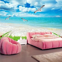 Komnni Benutzerdefinierte Tapete 3d Schöne Palm Beach Meer Landschaft Tapeten Wohnzimmer Tv Sofa Schlafzimmer Hintergrund Wand 3d Wandbilder