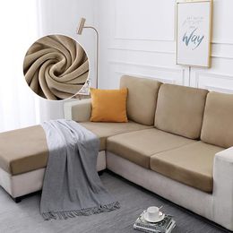 Jingyue-Apparel 1pc Samt Sofa Sitzkissen Abdeckung Für Wohnzimmer Stretch Waschbar Abnehmbare Schutzhülle Einfarbig Plüsch Couch Schutzhülle