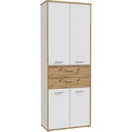 Aktenschrank FORTE "Keflav" Schränke Gr. B/H/T: 84,5 cm x 226,4 cm x 41,5 cm, 4 St., weiß (weiß, artisan eiche) Breite 84,5 cm