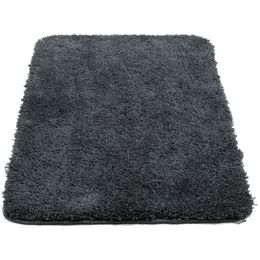 Badematte Tom Tailor "Cozy Bath UNI" Badematten Gr. rechteckig (60cm x 100cm), Polyester, grau (anthrazit) Badteppich, Uni Farben, rechteckig, rund und oval erhältlich