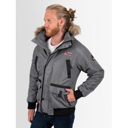 Winterjacke Arctic Seven "ASArthuro", Herren, Gr. XL, grau, Obermaterial: 100% Polyester; Innenseite: 100% Polyester; Futter: 100% Polyester; Fellimitat: 100% Polyester, Jacken Winterjacke, mit abnehmbarer Kapuze und abnehmbarem Kunstfell