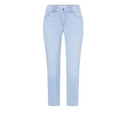 Ankle-Jeans MAC "Slim 7/8" Gr. 42, Länge 27, blau (bright) Damen Jeans Kontrastfarbene Nähte