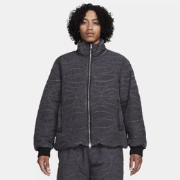 Nike Basketball-Webjacke mit durchgehendem Reißverschluss für Herren - Schwarz