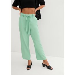 bonprix Culotte aus luftigem Leinen-Mix, gr&uuml;n, Leinen