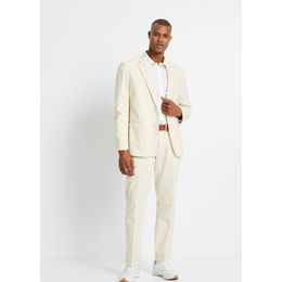 bonprix Anzug aus luftigem Leinen-Mix in Regular Fit (2-tlg.Set), beige, Gr.62, Modischer 2teiliger Leinenanzug bestehend aus Sakko und Hose, aus Leinen