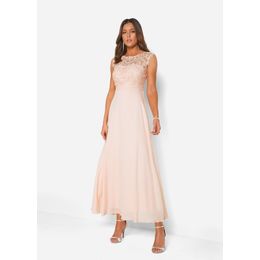 bonprix Maxikleid mit Spitze, rosa