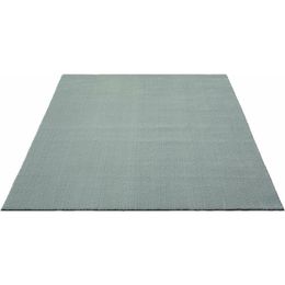 the carpet - Teppich, waschbar und Anti-Rutsch, Uni-Farben, Blau, 120 cm, Rund