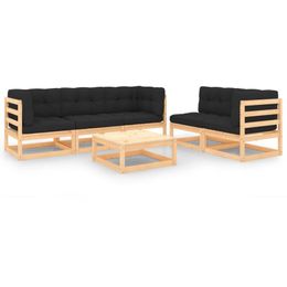 vidaXL - 6-tlg. Garten-Lounge-Set mit Kissen Massivholz Kiefer