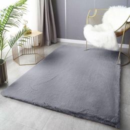 Vimoda - Fellteppich Deluxe waschbar: Eleganter Hochflor Teppich Akzent Einfarbig, kuschelig für Ihr Wohnzimmer oder Schlafzimmer,Grau, ø 160 cm Rund