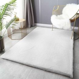 Vimoda - Fellteppich Deluxe waschbar: Eleganter Hochflor Teppich Akzent Einfarbig, kuschelig für Ihr Wohnzimmer oder Schlafzimmer,Ø 160 cm Rund, Weiß