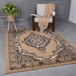 Teppich Klassisch Orient dicht gewebt Wohnzimmer, Schlafzimmer, Küche Braun Beige,200x290 cm