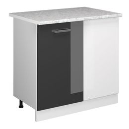 VICCO - Eckschrank R-Line, Anthrazit Hochglanz, 86 cm , ap Marmor