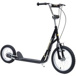 HOMCOM Kinderroller mit Bremsen 16/12 Zoll Scooter Tretroller Cityroller Kinder Roller Kickboard für 5+ Jah