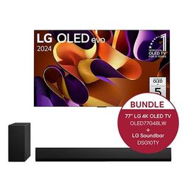 LG 77" OLED evo AI G4 4k Smart TV + 3.1 Dolby Atmos ️ DesignSoundbar mit 420 Watt OLED77G48LW.DSG10TY Fernseher