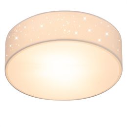 Casaria monzana® Deckenlampe Weiß Stoff Ø30cm Sternenhimmel