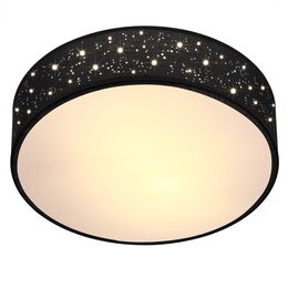 Casaria monzana® Deckenlampe Schwarz Stoff Ø30cm Sternenhimmel