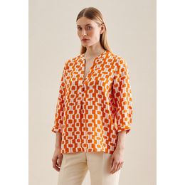 Klassische Bluse Seidensticker "Schwarze Rose" Gr. 38, orange Damen Blusen Tunika Kettenprint