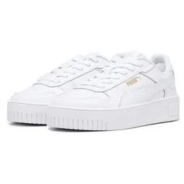 Sneaker Puma "Carina Street Sneakers Mädchen" Gr. 35.5, weiß (white gold) Kinder Schuhe