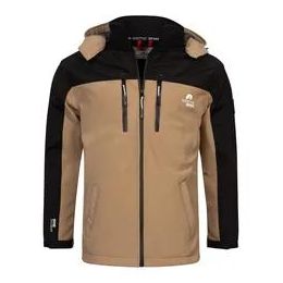 Softshelljacke Arctic Seven "ASSurvivo" Gr. 3XL, schwarz (schwarz, beige) Herren Jacken Outdoorjacke mit abnehmbarer Kapuze