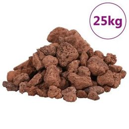 vidaXL Vulkangestein Rot 1-2 cm 25 kg