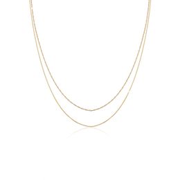 Ketten-Set Elli "Choker Set (2tlg) Venezia Gliederkette 925 Silber" Halsketten Gr. 36, ohne Stein, Silber 925 (Sterlingsilber), Länge: 36 cm, goldfarben (gold) Damen